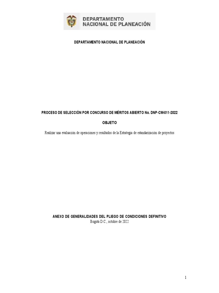 Proyecto de Pliego de Condiciones | PDF