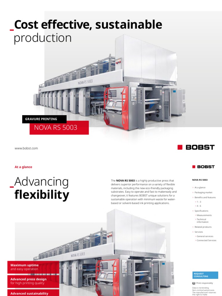 Tài Liệu Kỹ Thuật Ống Đồng - Bobst - nova - rs - 5003 - en | PDF