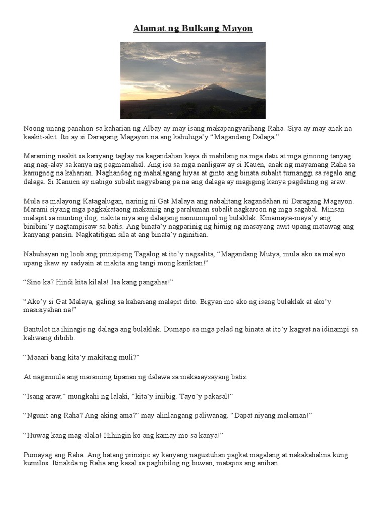 Alamat NG Bulkang Mayon | PDF