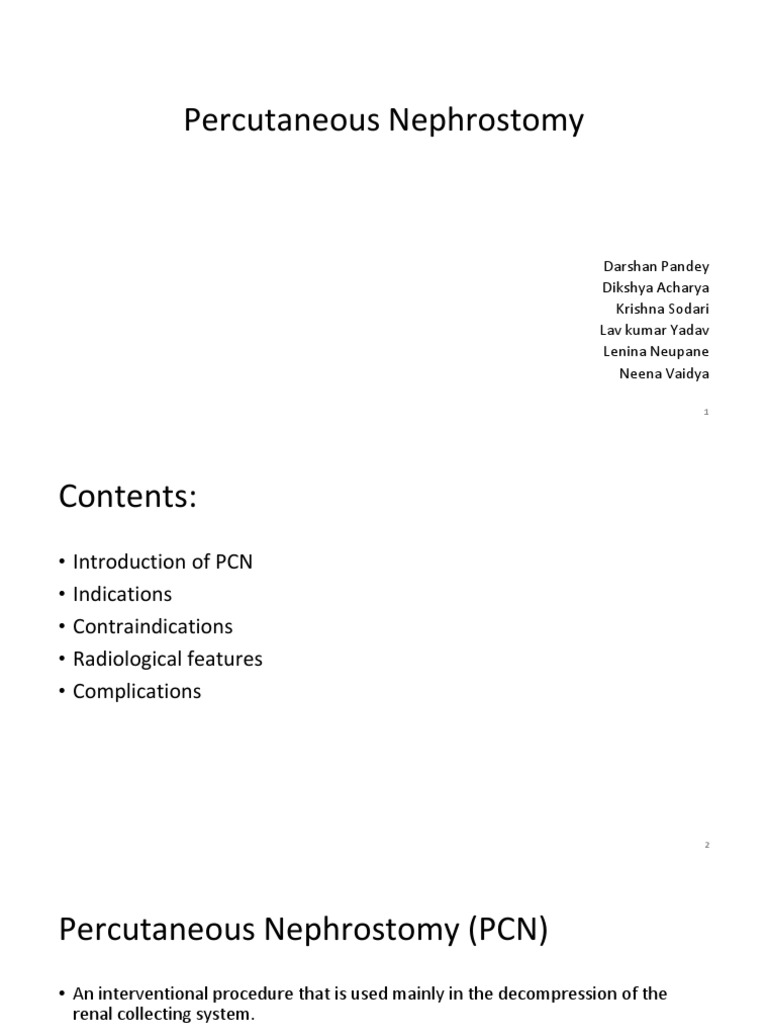 Percutaneous Nephrostomy | PDF