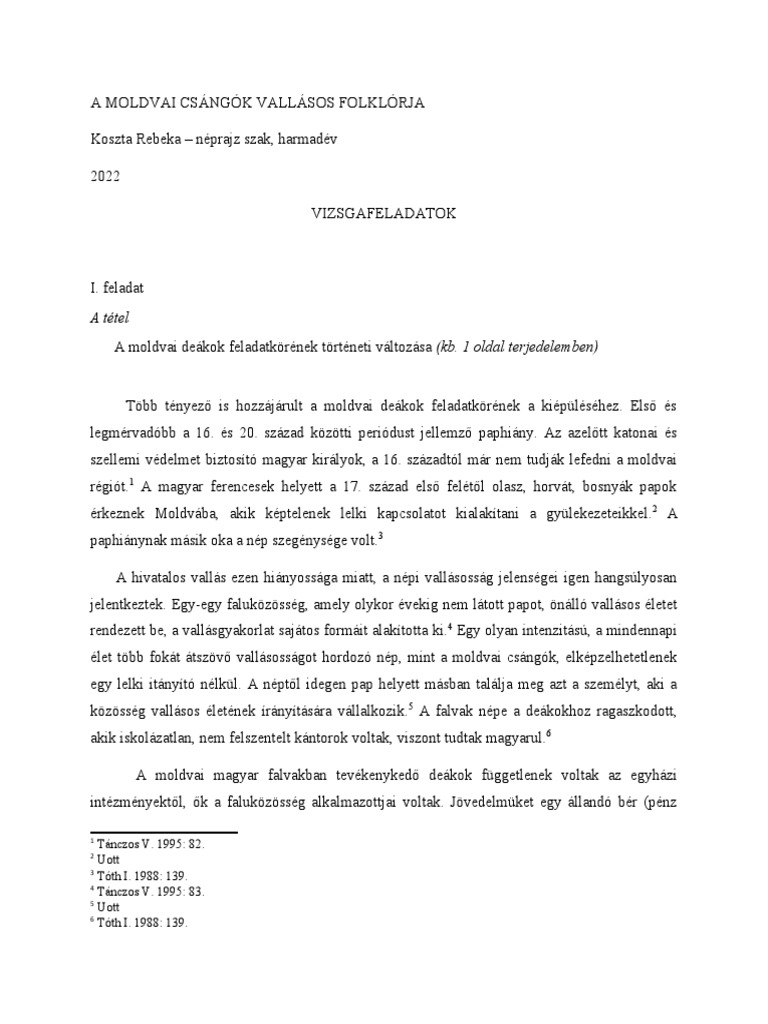 A Moldvai Csángók Vallásos Folklórja | PDF