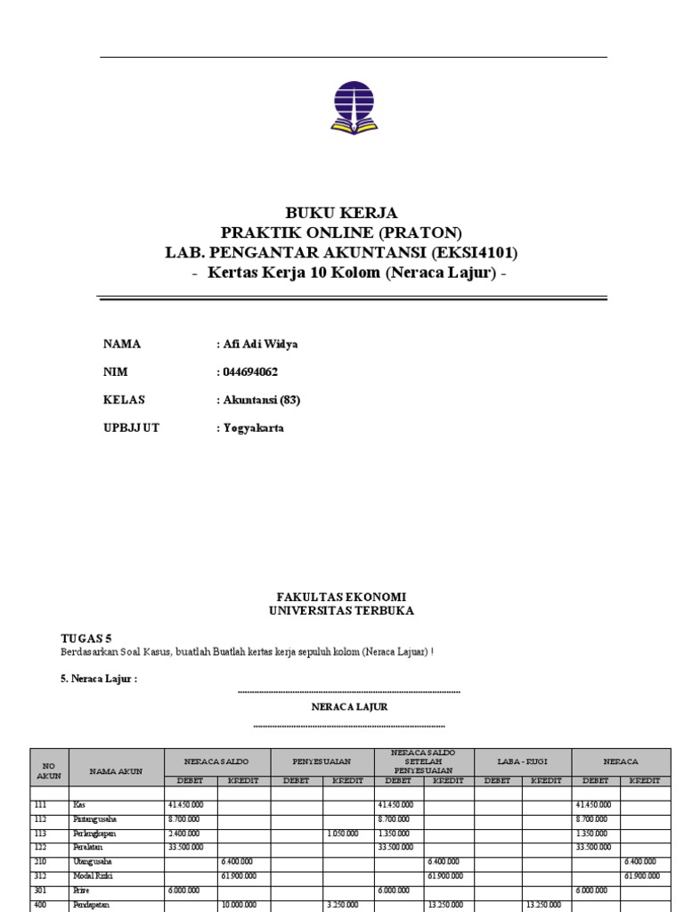 Kertas Kerja Tugas 6 | PDF