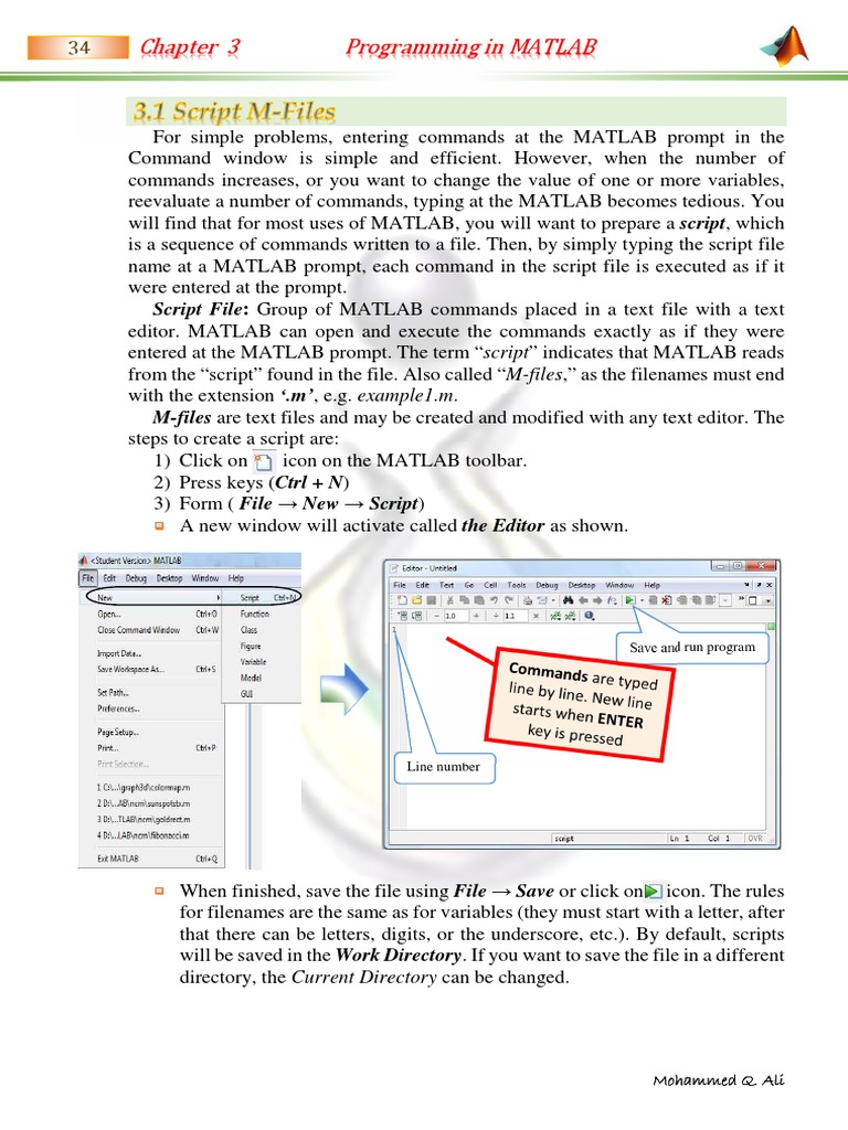 MATLAB Scripting Basics | PDF | Control Flow | Computer Programming