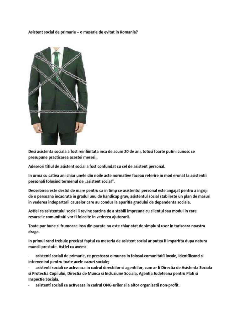 Asistent Social de Primarie | PDF