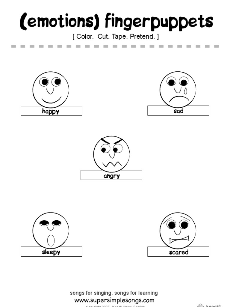 Emotion Finger Puppets Guide | PDF