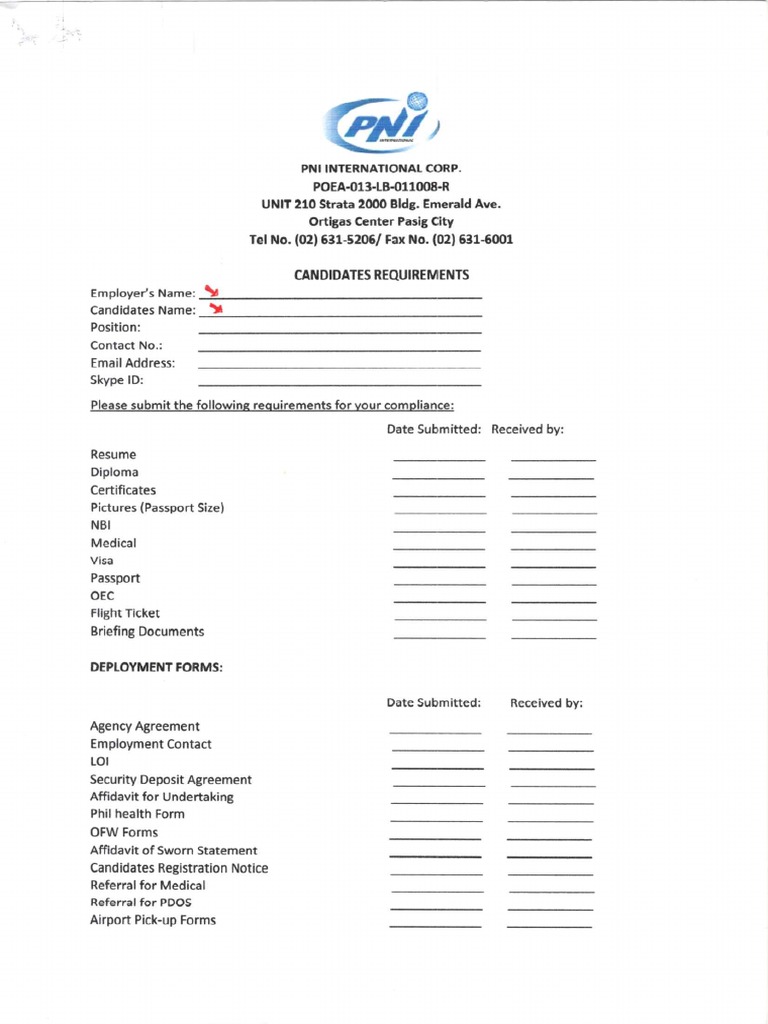 Deployment Form | PDF