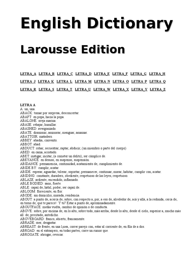 English Dictionary Larousse