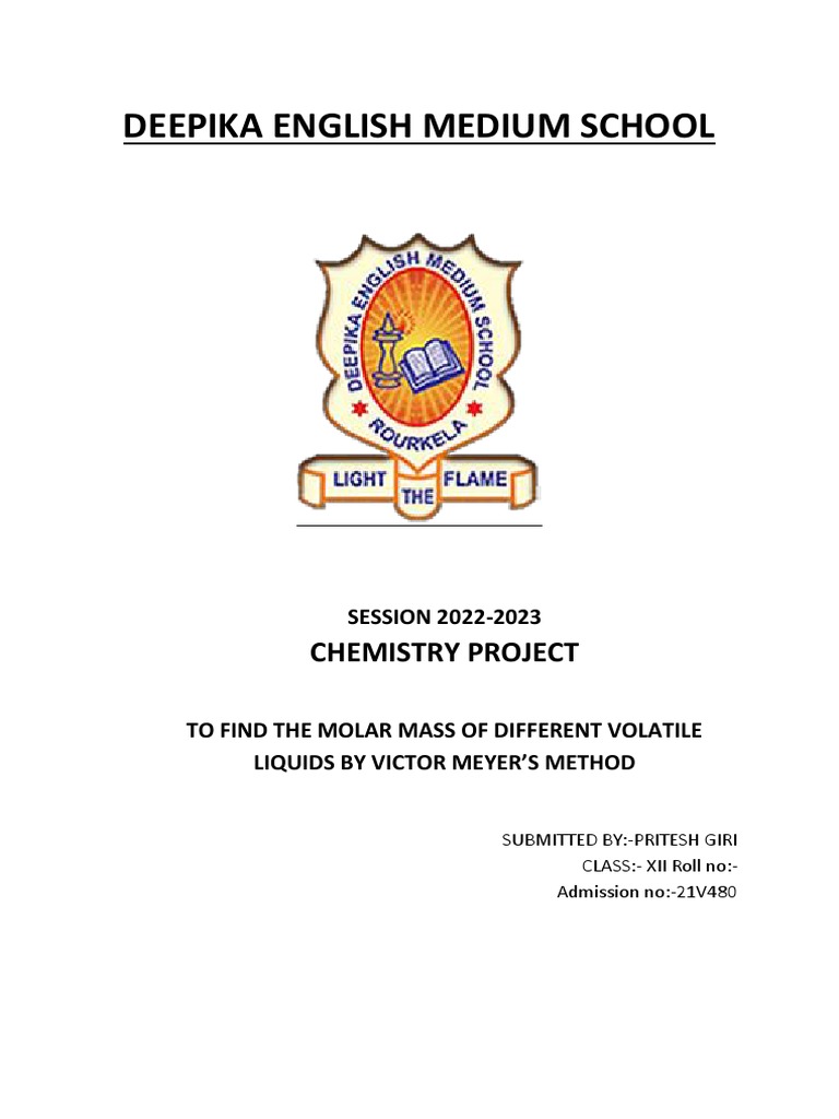 To Find The Molar Mass of Different Volatile Liquids by Victor Meyer's ...