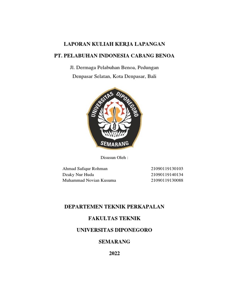 Laporan Kuliah Kerja Lapangan PT Pelindo | PDF