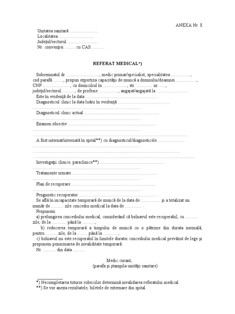 Referat Anexa 8 | PDF