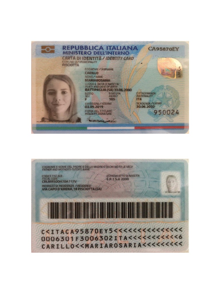 Documento Identita Mary | PDF