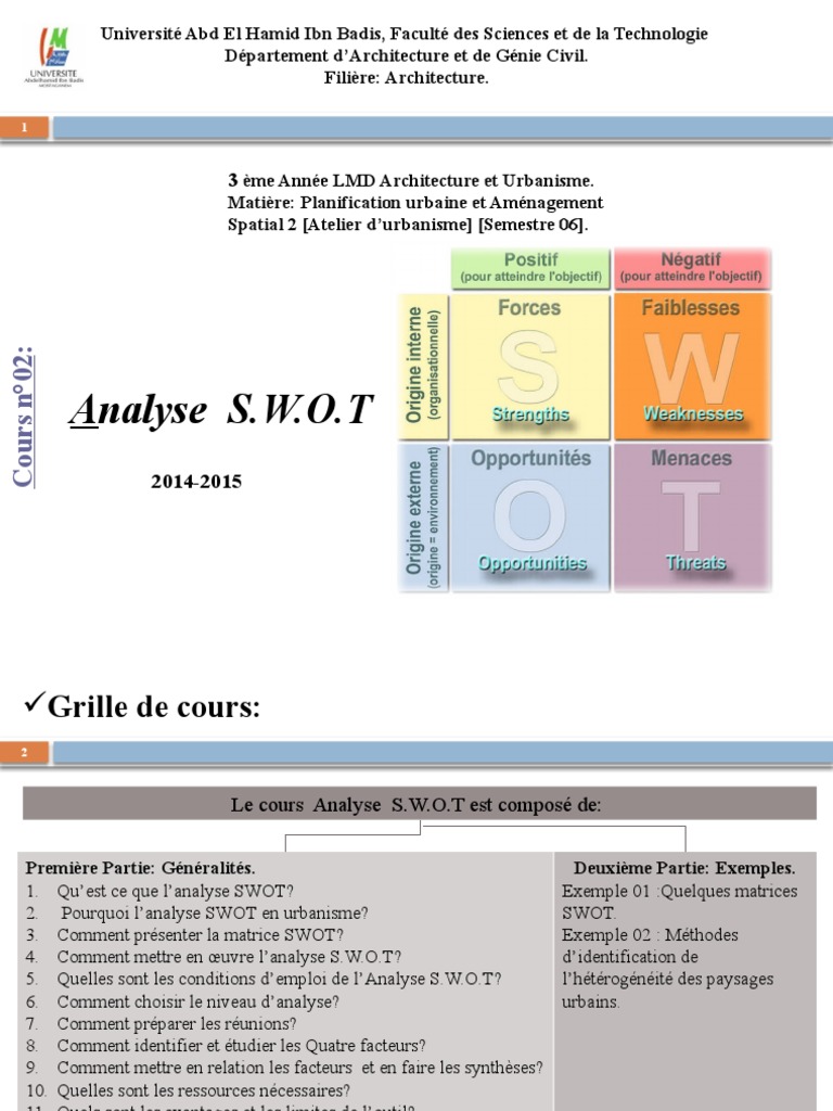 Analyse S.W.O.T. Fond Blanc | PDF | Analyse SWOT | Environnement naturel