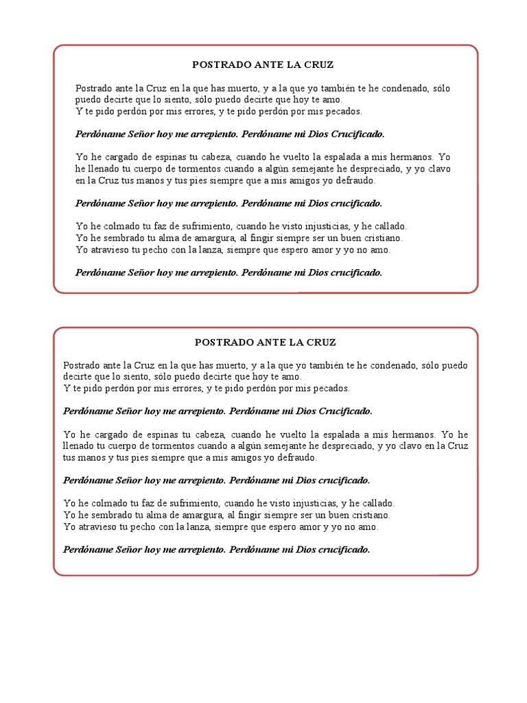 POSTRADO ANTE LA CRUZ - Canto | PDF
