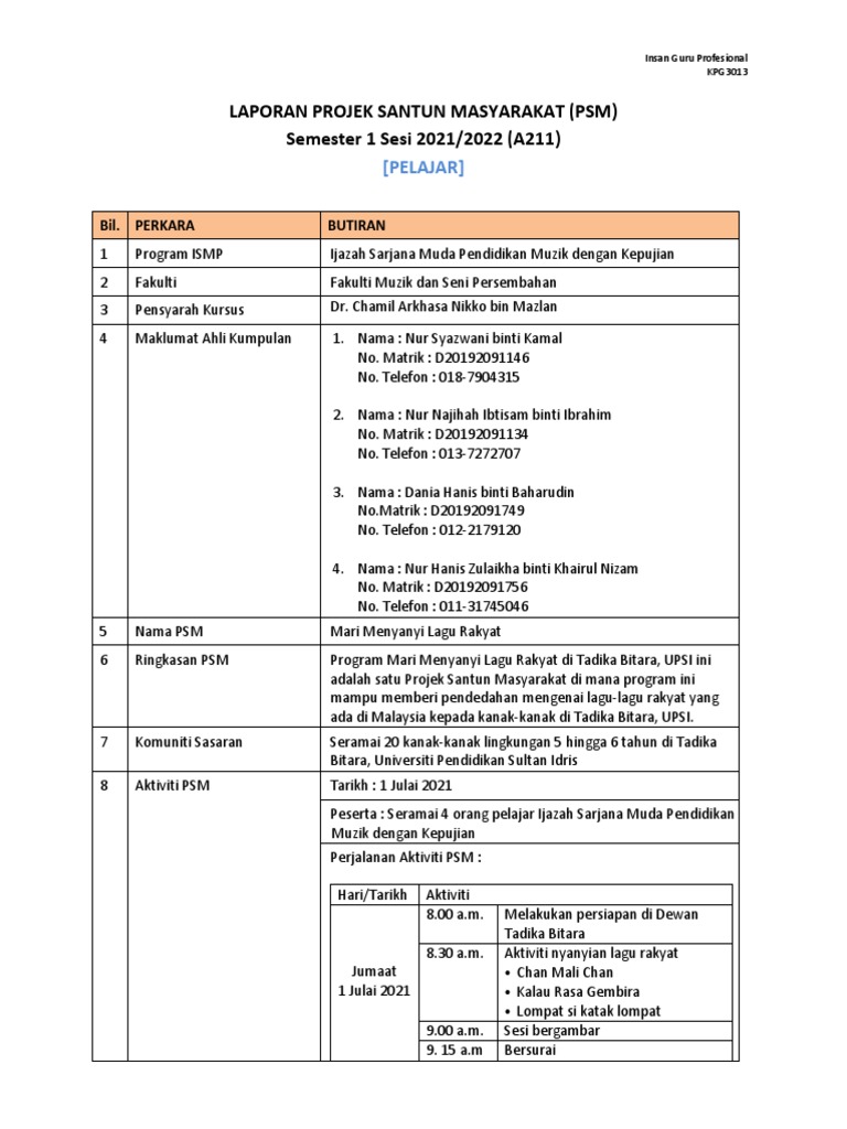 Laporan PSM | PDF