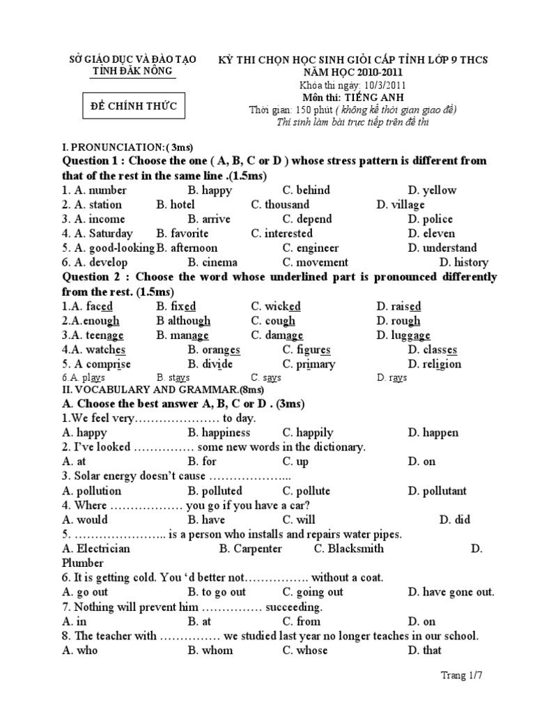 (Loga.vn) Đề Thi Chọn HSG | PDF | Sharks | Oceans