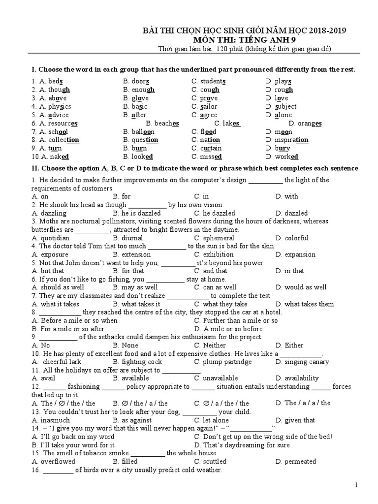 (Loga.vn) Đề Thi Chọn HSG | PDF