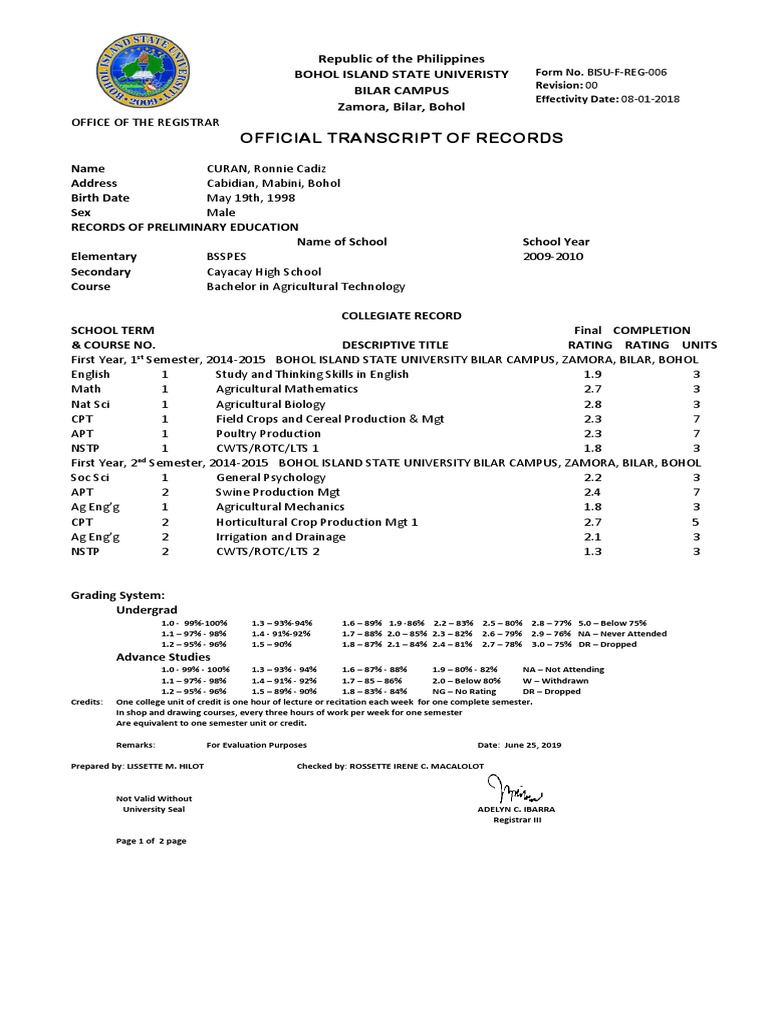 Bohol University | PDF