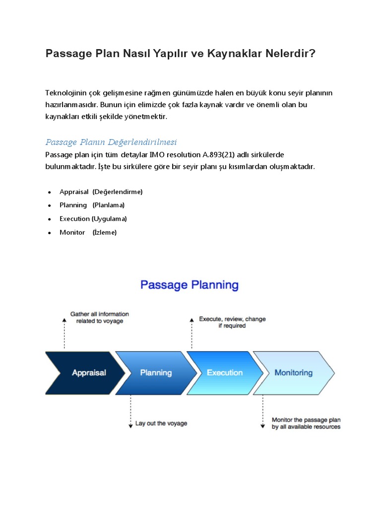 Passage Plan Nasıl Yapılır Ve Kaynaklar Nelerdir | PDF