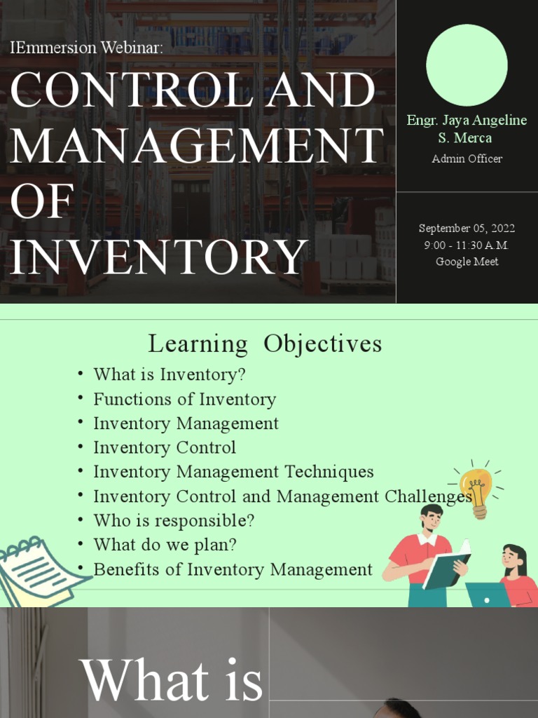 Webinar Control and Management of Inventory | PDF | Inventory | Lean Manufacturing