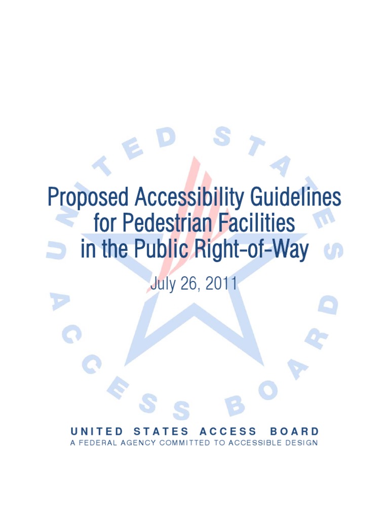 Proposed Accessibility Guidelines For Pedestrian Facilities in The ...