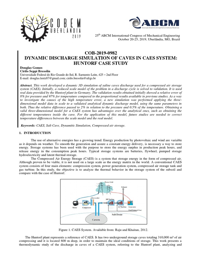 Dynamic Discharge Simulation of Caves in Caes System-Huntorf Case Study | PDF | Fluid Dynamics ...