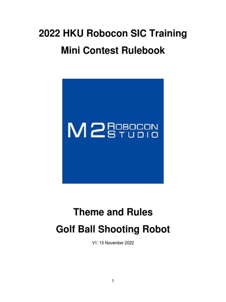 HKU Robocon Team Mini Contest Rulebook 2022 - 20221114 | PDF