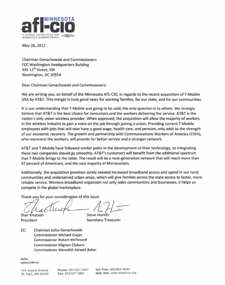 FCC Afl-Cio Letter | PDF