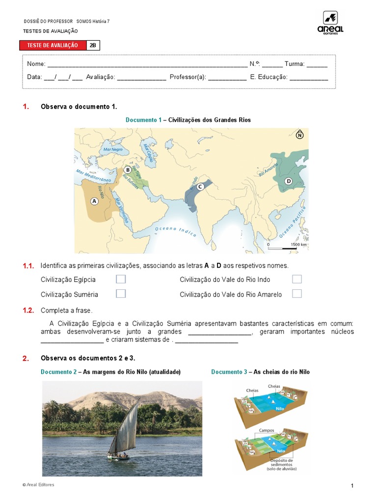 Ae sh7 Teste Avaliacao 2b Enunciado | PDF | Antigo Egito | Enchente