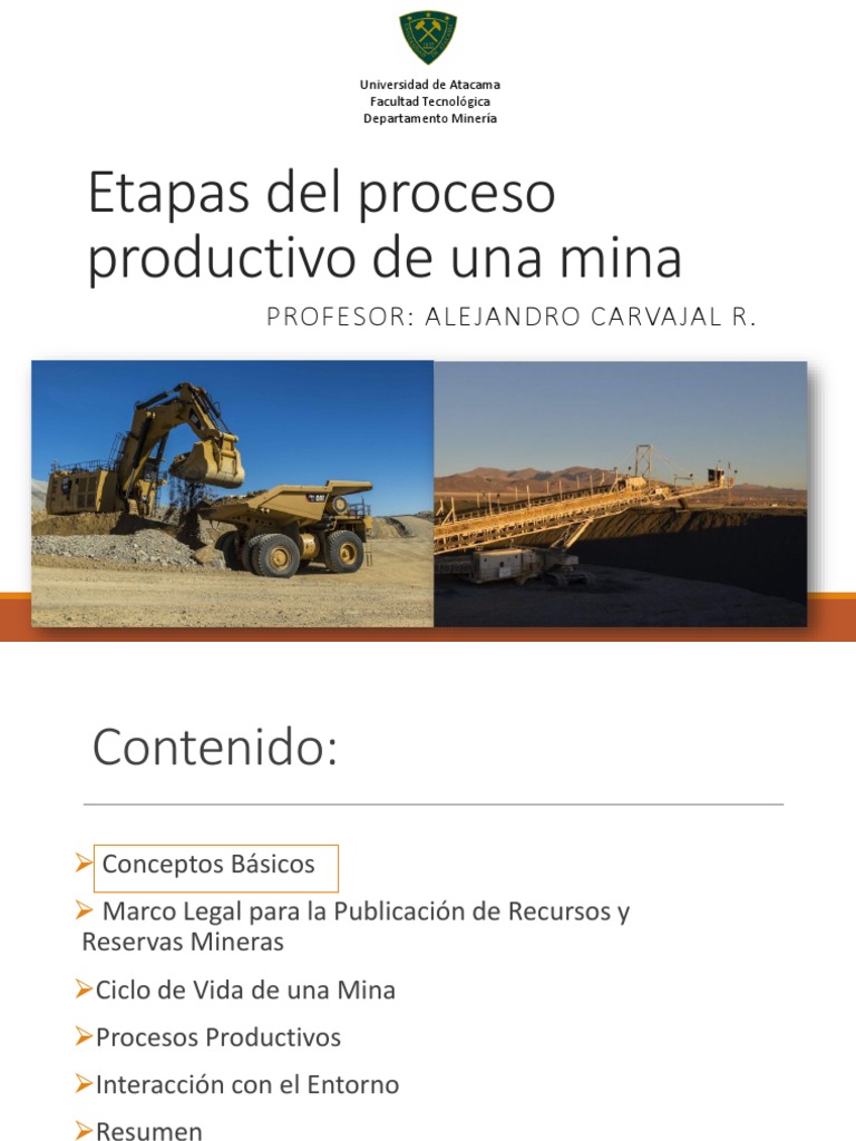 Etapas Del Proceso Productivo de Una Mina | PDF