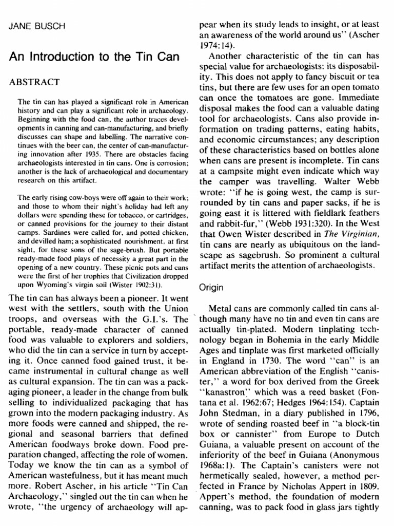 History and Impact of Tin Cans | PDF | Canning | Lithography