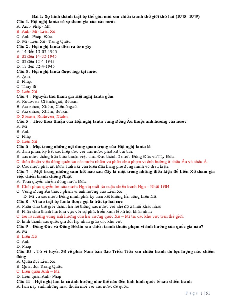 (Tailieuvui - Com) Trac Nghiem Lich Su 12 | PDF