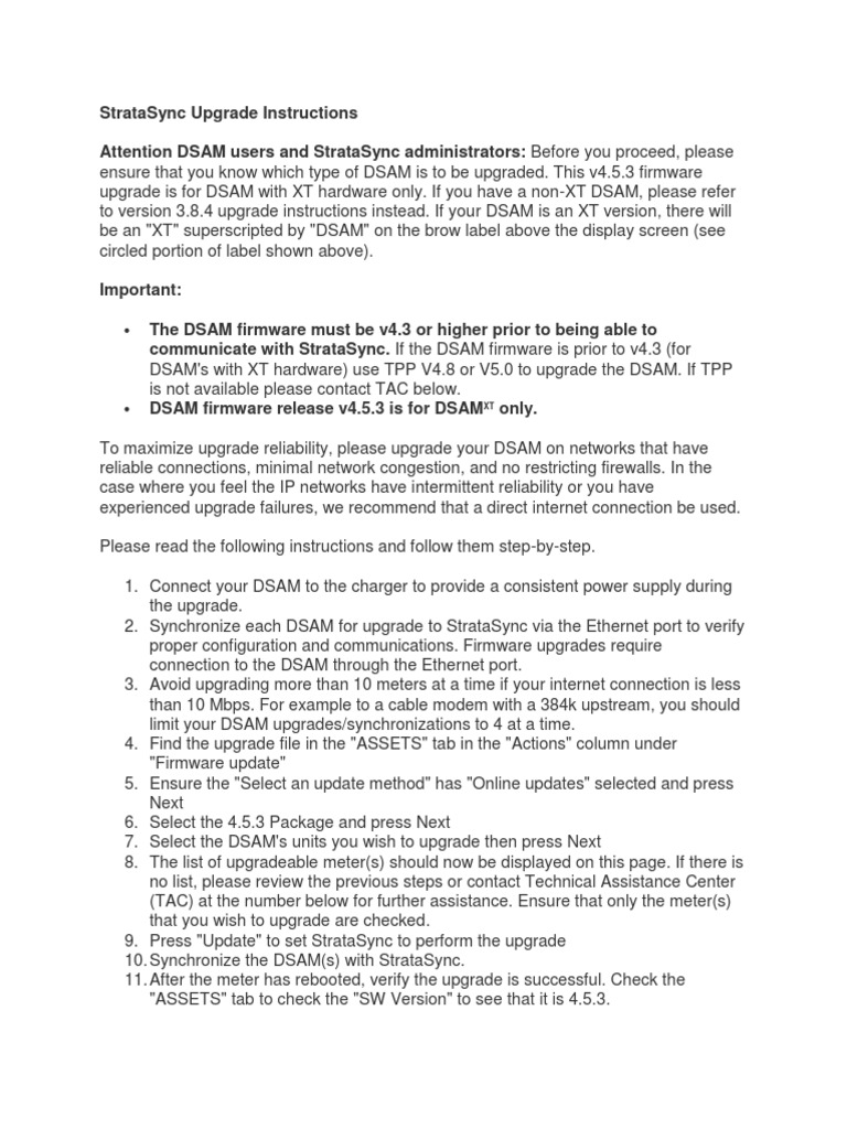 Stratasync Upgrade Instructions XT Dsam Series Software Firmware Releases en | PDF | Computer ...