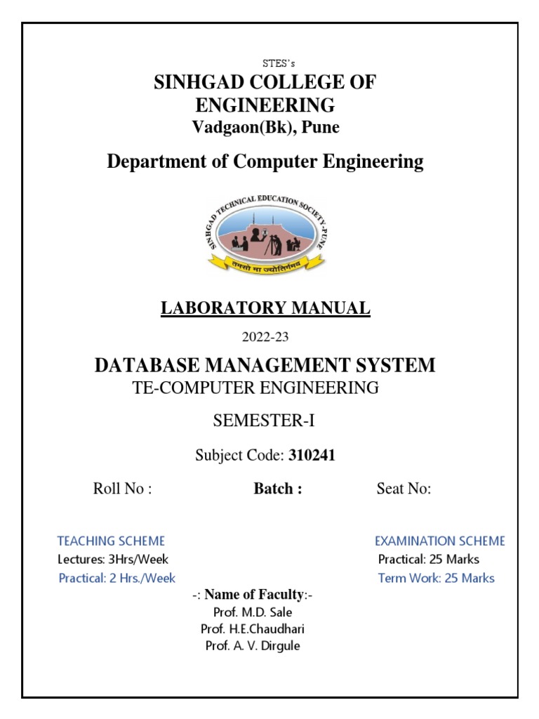 Dbms Manual | PDF