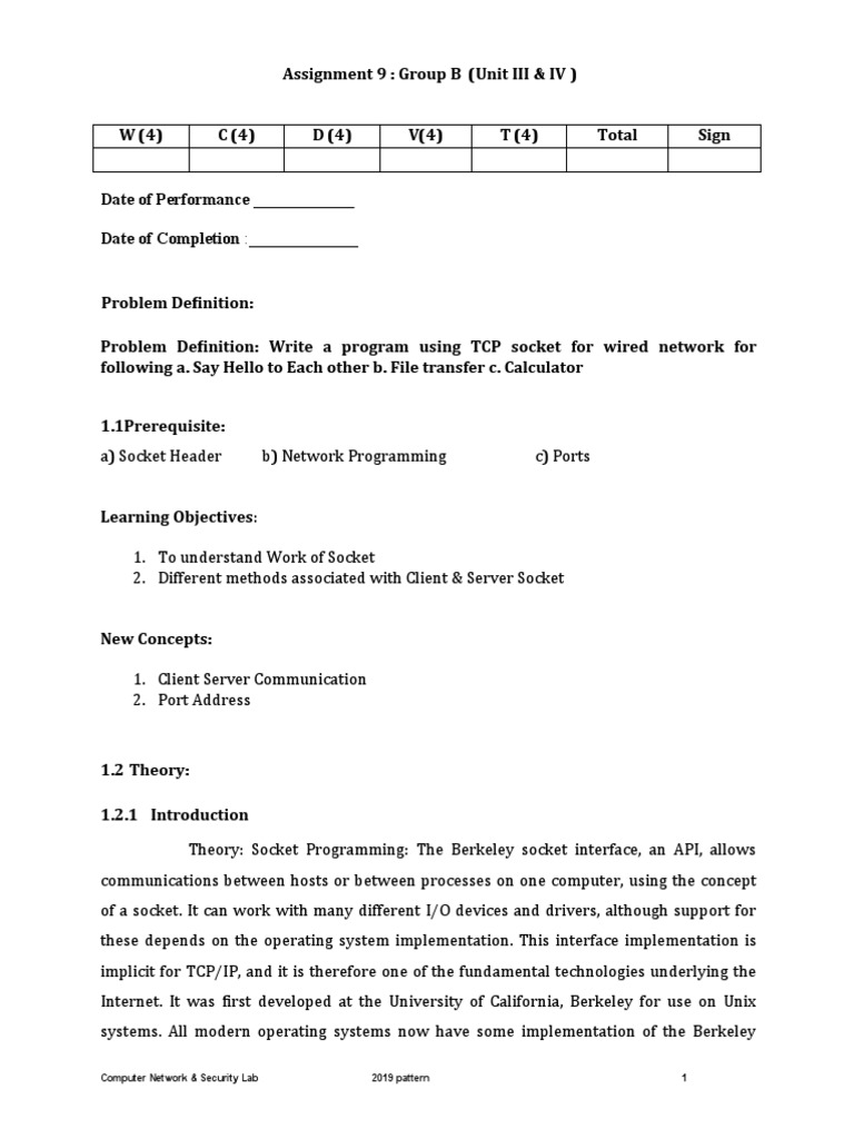 Assgb8 Tcp Socket Pdf Network Socket Port Computer Networking