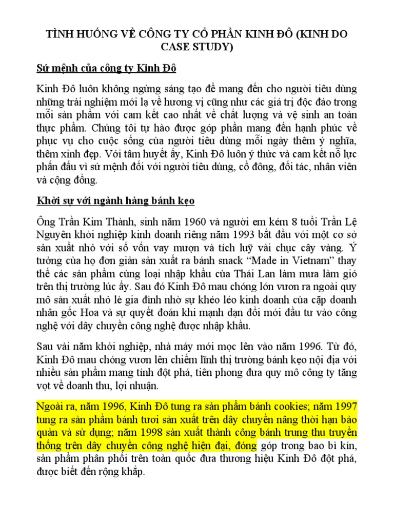 Chapter 4 Kinh Do Case SV | PDF