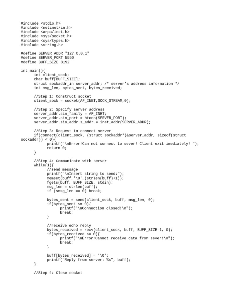 TCP Client.c | PDF