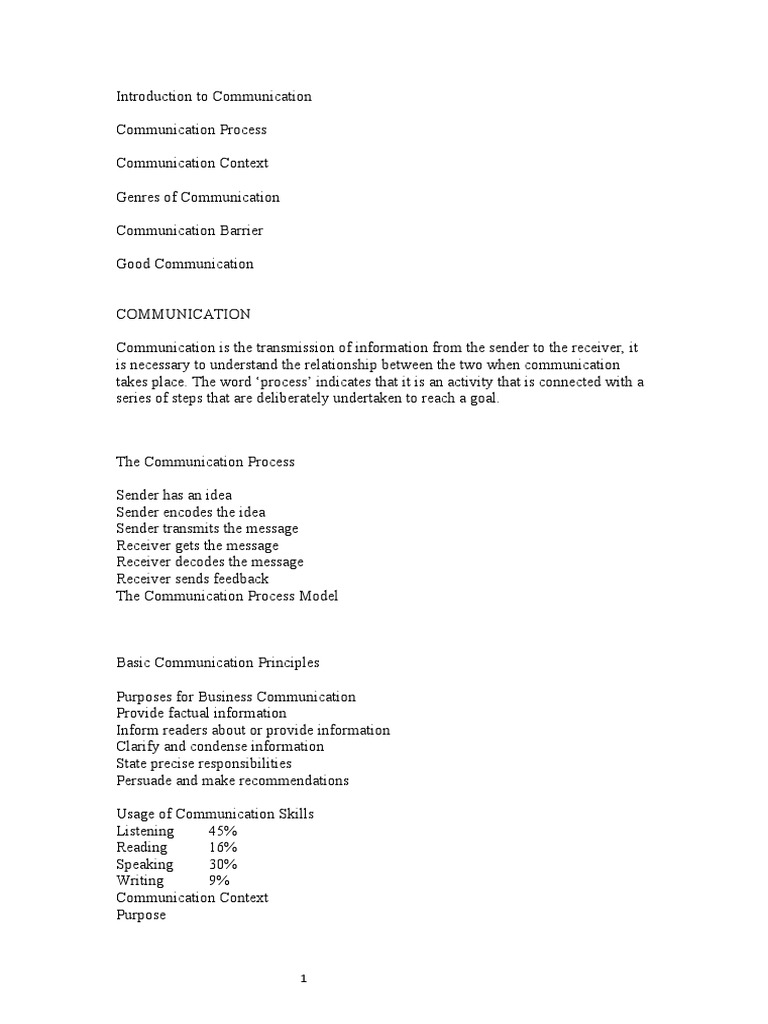 Understanding Communication: An In-Depth Look at the Communication Process, Contexts, Genres ...