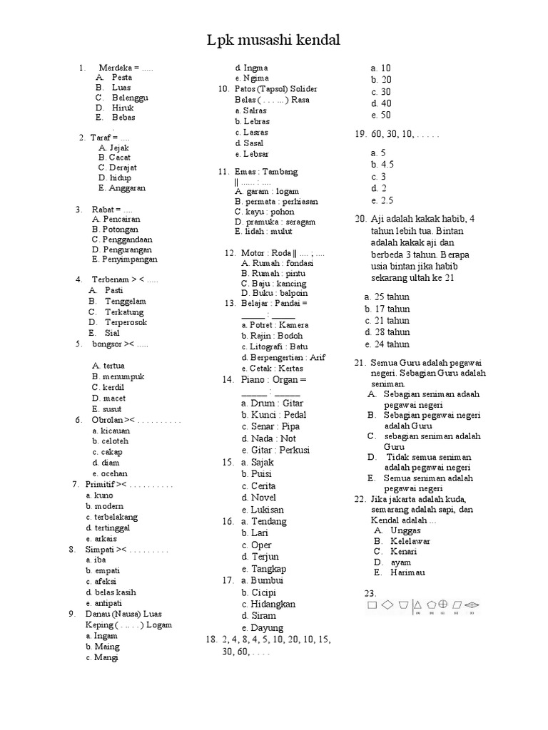Soal Psykotest | PDF