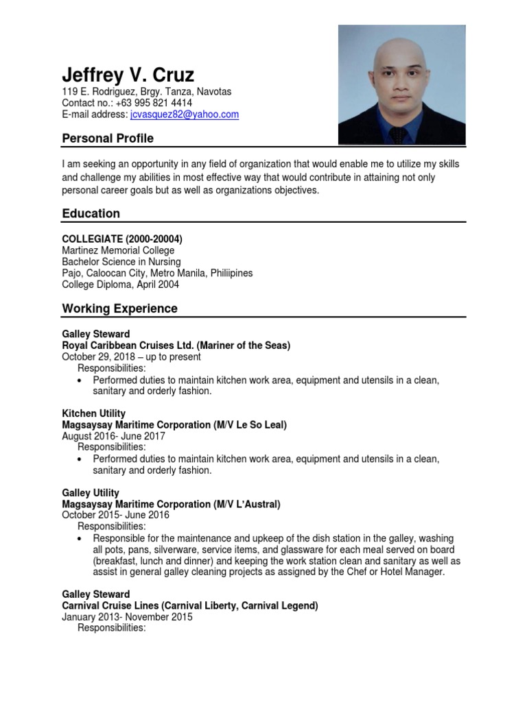 Stewarding, Supervisor or Executive Steward - Cruz, Jeffrey | PDF