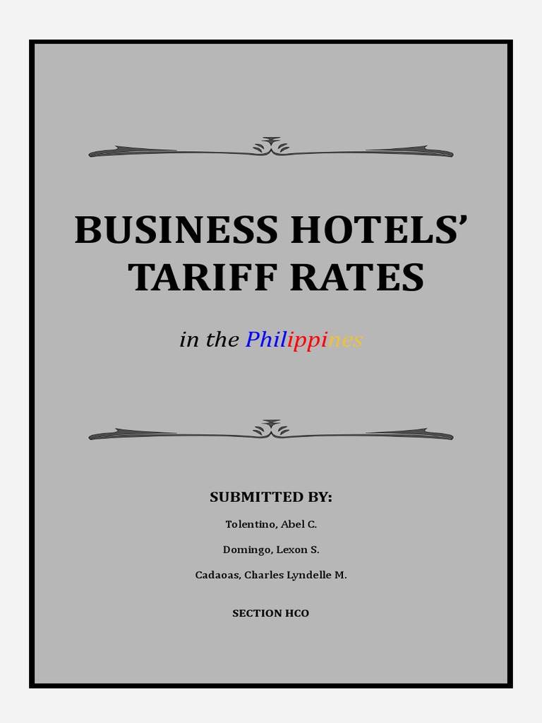 Business Hotels Tariff Rates in The Philippines | PDF | Pricing | Hotel
