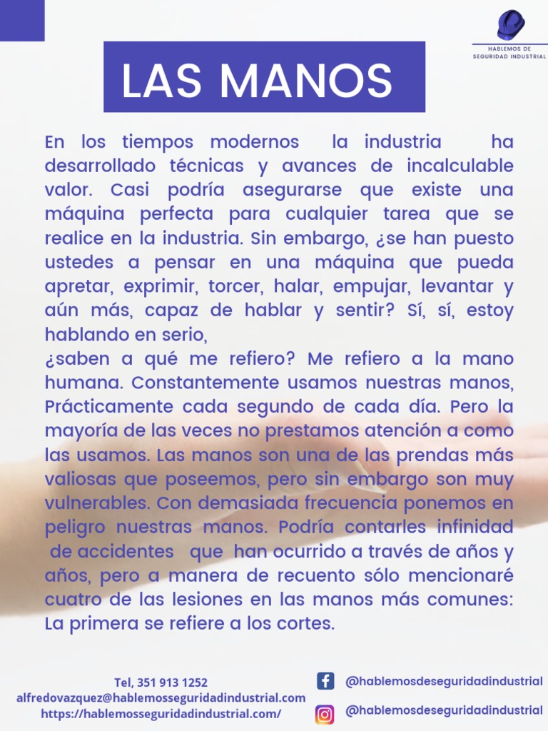 Cuidados y lesiones comunes en manos | PDF | Hogar, jardinería y bricolaje