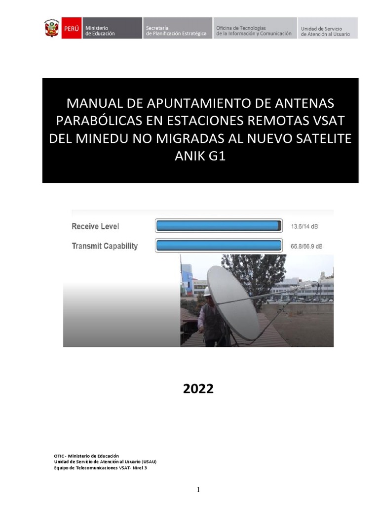 Manual de Apuntamiento de Antena Vsat No Migrada Al Satelite Anik G1 ...