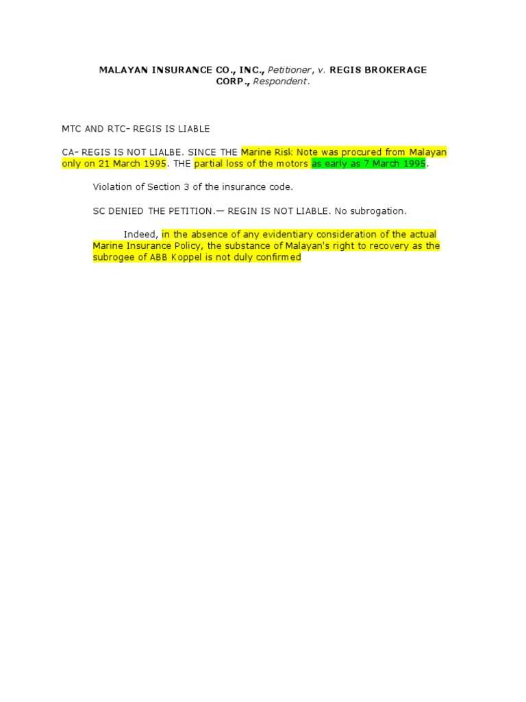 Malayan Insurance Co | PDF