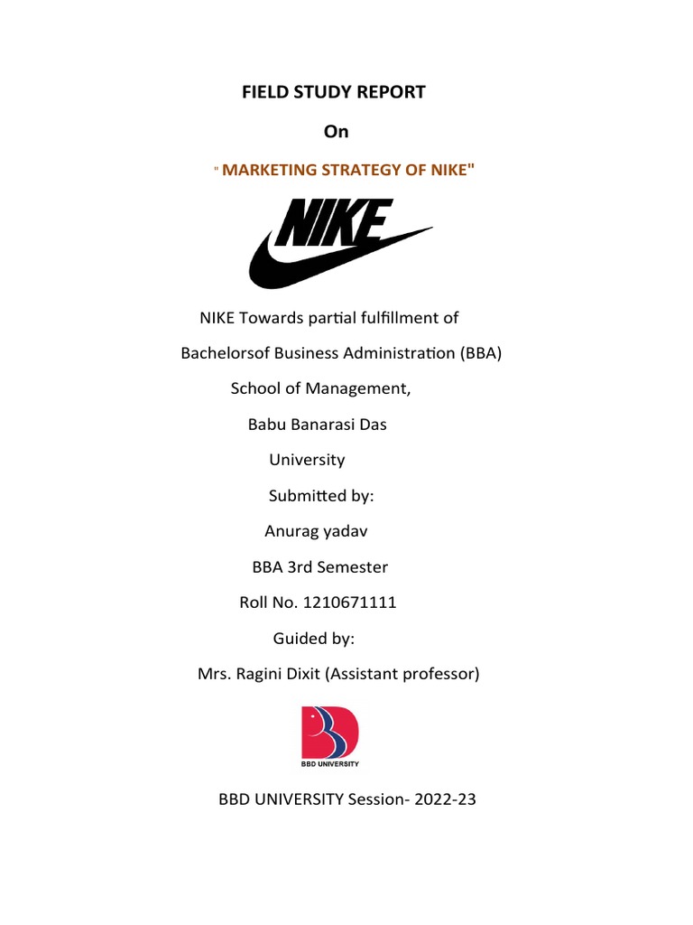 Nike Marketing Strategy Field Study | PDF