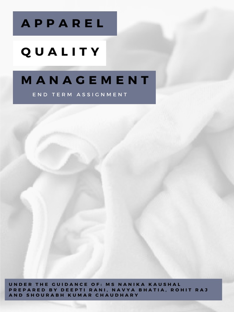 Apparel Quality Management Insights | PDF | Sewing | Textiles