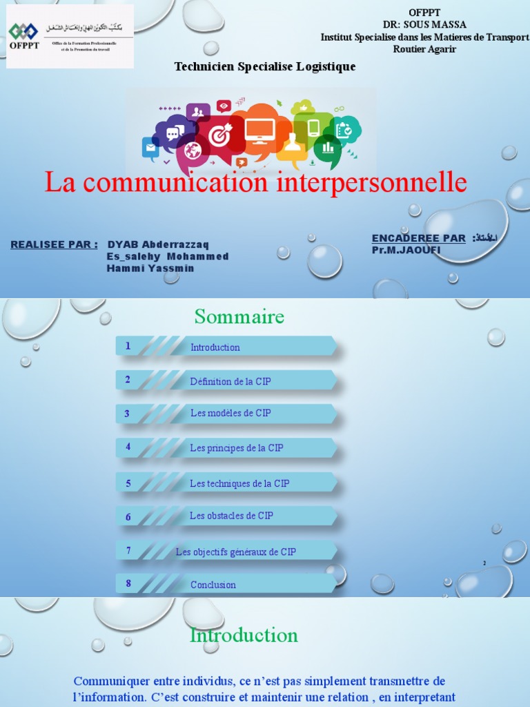 La Communication Interpersonnelle: Technicien Specialise Logistique | PDF | la communication ...