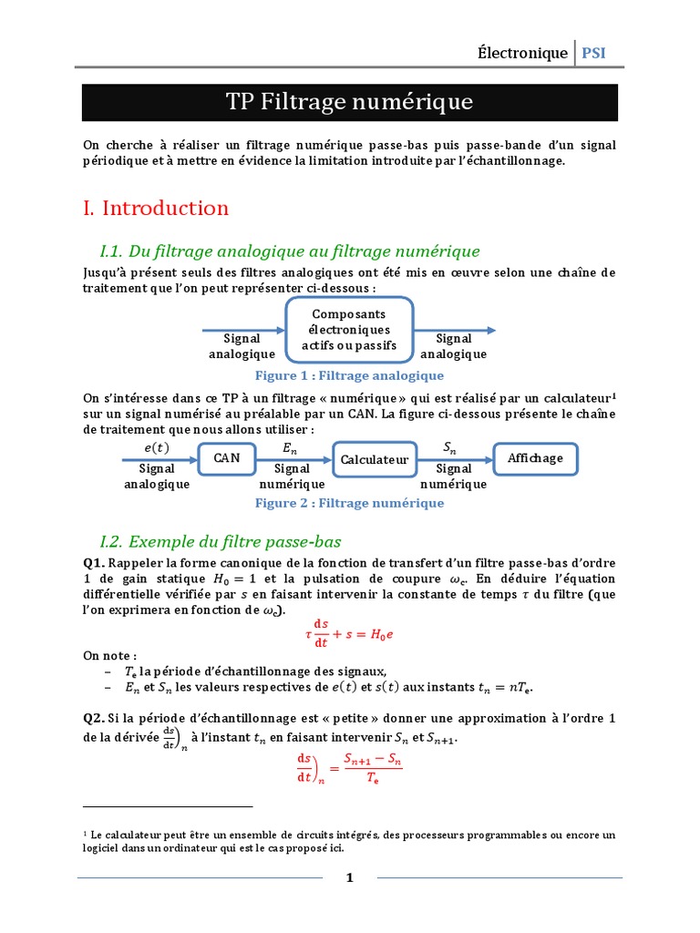 TP Filtrage Numérique | PDF