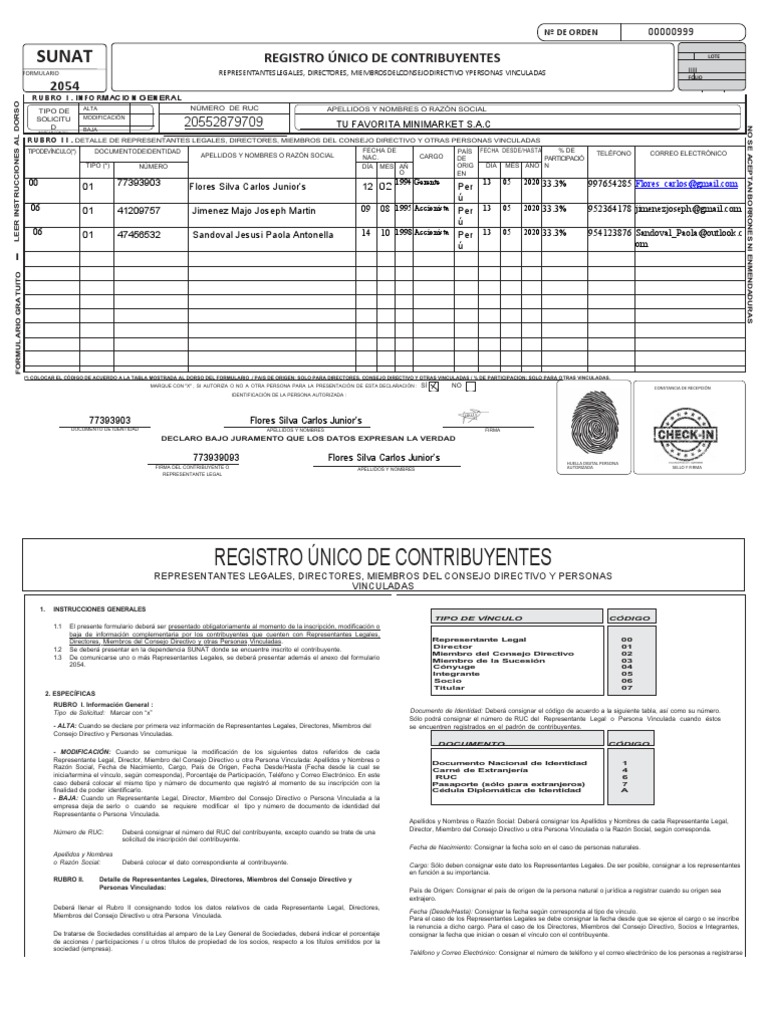 Formato 2054 Johan | PDF