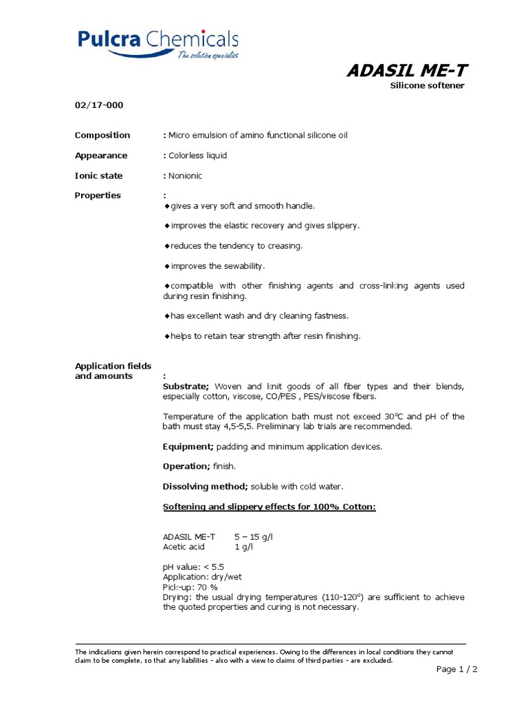 Adasil ME-T-TDS-EN-000 | PDF