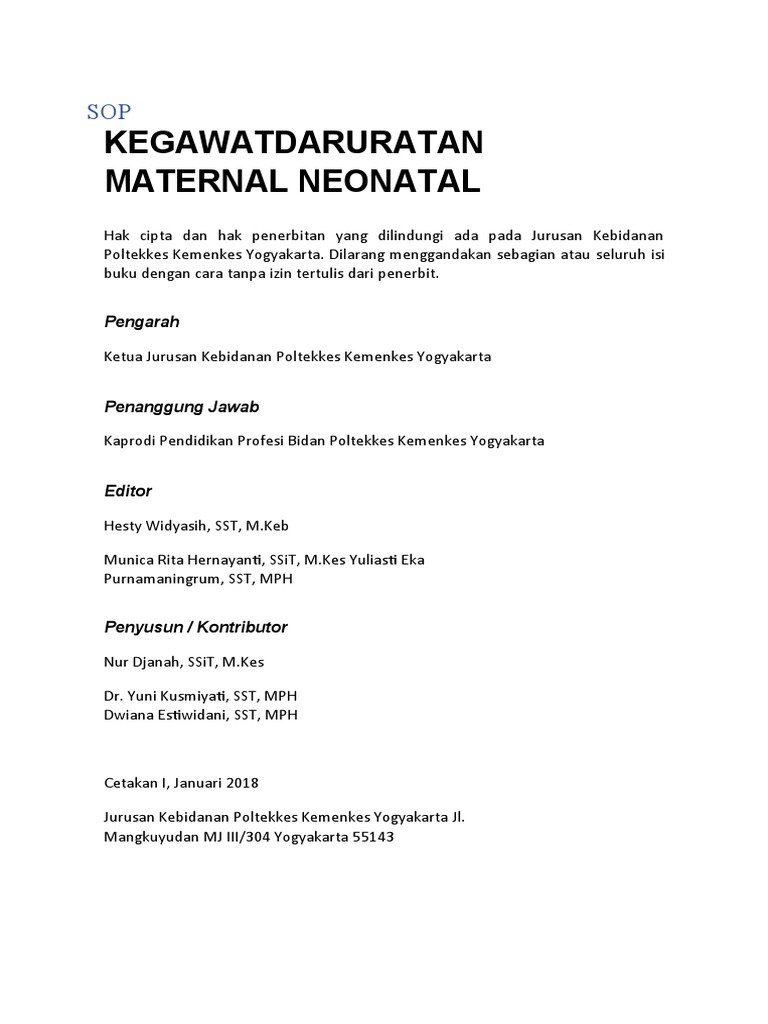 Dokumen SOP Modul Bab 1 Gawat Darurat | PDF | Pengembangan Diri | Sains ...